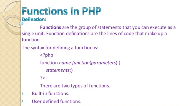 Complete Guide And Tutorials For PHP Functions With Example 