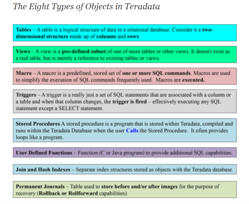 What Is Teradata Objects A Tutorials Guide DevOpsSchool