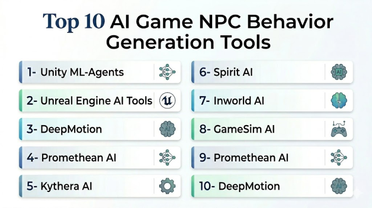 Top 10 AI Game NPC Behavior Generation Tools: Features, Pros, Cons ...
