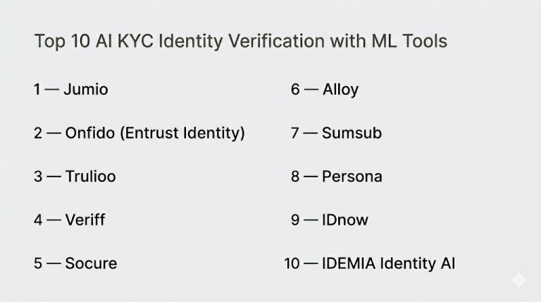 Top 10 AI KYC Identity Verification with ML Tools: Features, Pros, Cons ...